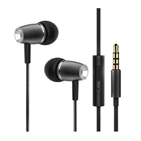In-Ear Headphone Earplugs with Microphone General Metal Wire Control ...