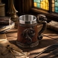Homellea Medieval Dragon Beer Stein, 3D Embossed Resin Tankard Mug with ...