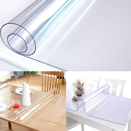 Soft Glass TPU Table Protector Cover Mat Tablecloth Desktop Rectangle ...