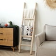 57 Inch Wood Blanket Ladder Rustic Leaning Quilt Display Holder ...