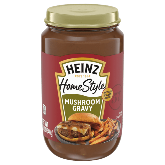 Heinz Brown Gravy 12 oz Jar with Real Broth, Thick and Creamy, Classic ...