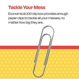 Smart Nickel Finished Non-Skid Paper Clips, Silver, 1.25", 100-Pack ...