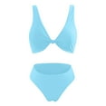 Bikini Sets for Women 2 Piece V Neck Knot Front Triangle Bikini Top ...