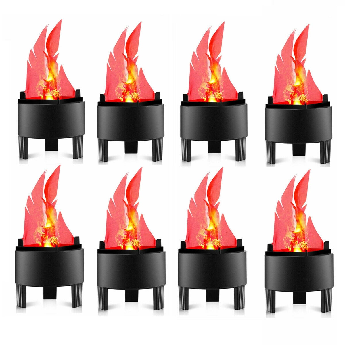 8 Pack 3W LED Fake Fire Flame Simulated Flame Effect Light Halloween ...