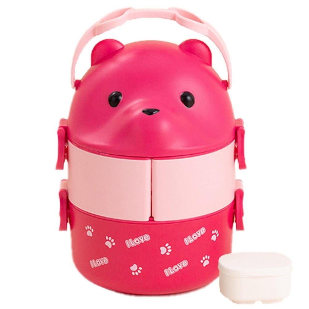 Stackable Bento Box | Leak Proof Large Capacity Eyeglass Bear Bento Box ...