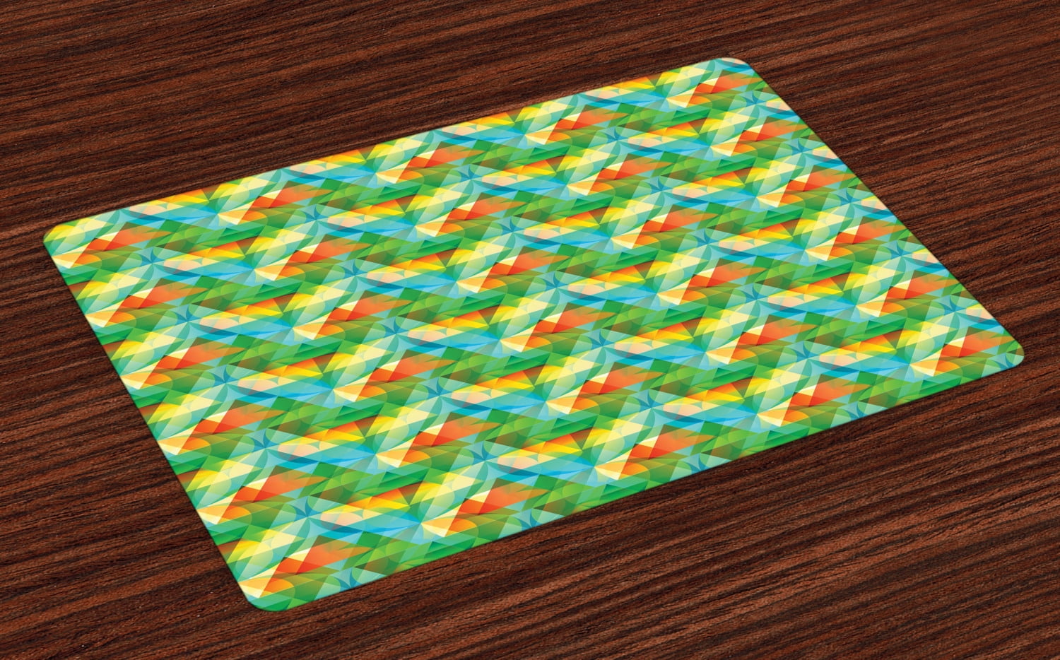 Colorful Placemats Set of 4 Artistic and Geometrical Composition with ...