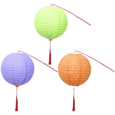 Paper Lantern Colorful Round Handheld Glowing Paper Lantern Hollow ...