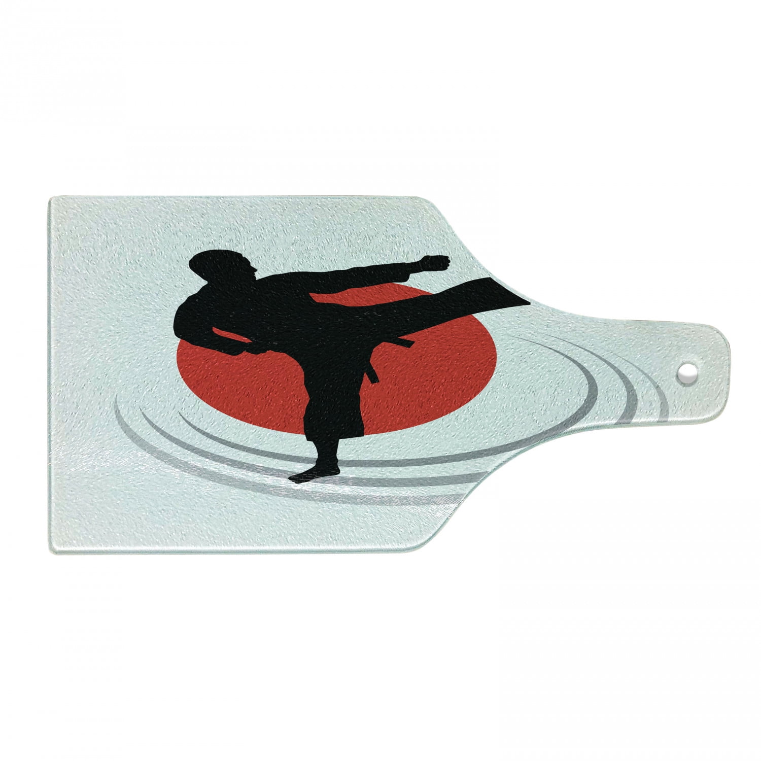 Kung Fu Cutting Board, Karate Kicking Man Silhouette on Japanese Flag ...