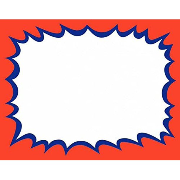 3.5" x 5.5" Blank Rectangular Burst Retail Value Sale Signs Cards / 100 ...