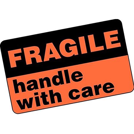 MACO Neon Black/Orange - Fragile: Handle with Care - Shipping Labels 3 ...