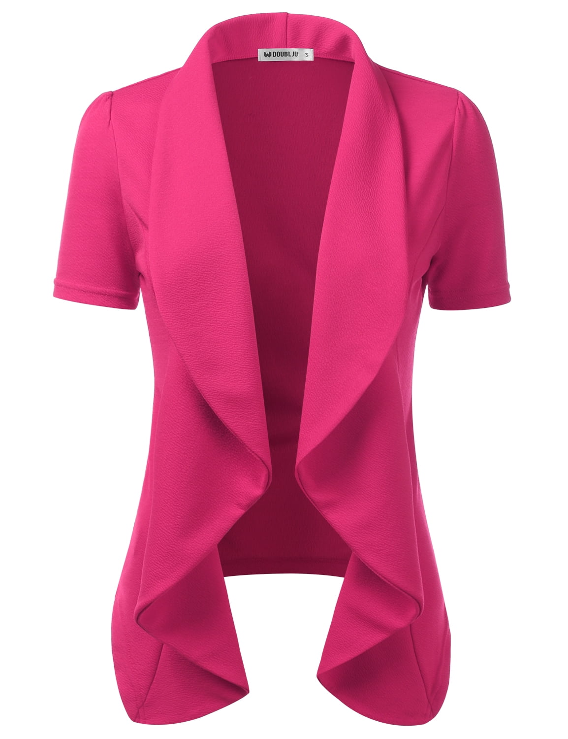 Doublju Women's Short Sleeve Open Front Draped Blazer - Walmart.com