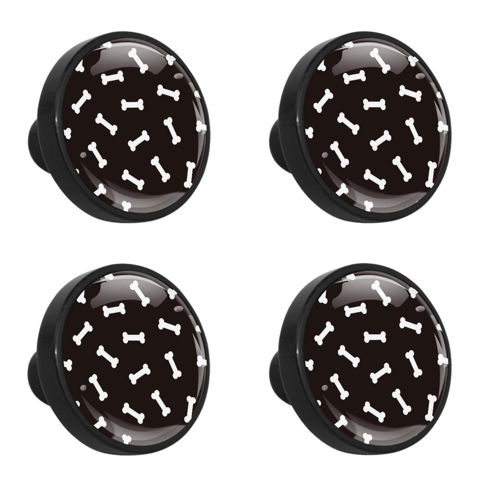 4 Pcs Black White Dog Bone Knobs for Kitchen Cabinet Cupboard Dresser Bookcase Drawer Pulls ...