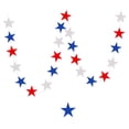157.5in Star Bunting Banner, Red Blue White Patriotic Garland, Sewn ...