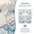Beige Cartoon Cats Kitchen Curtains Sets 24 Inch Length with Valance ...