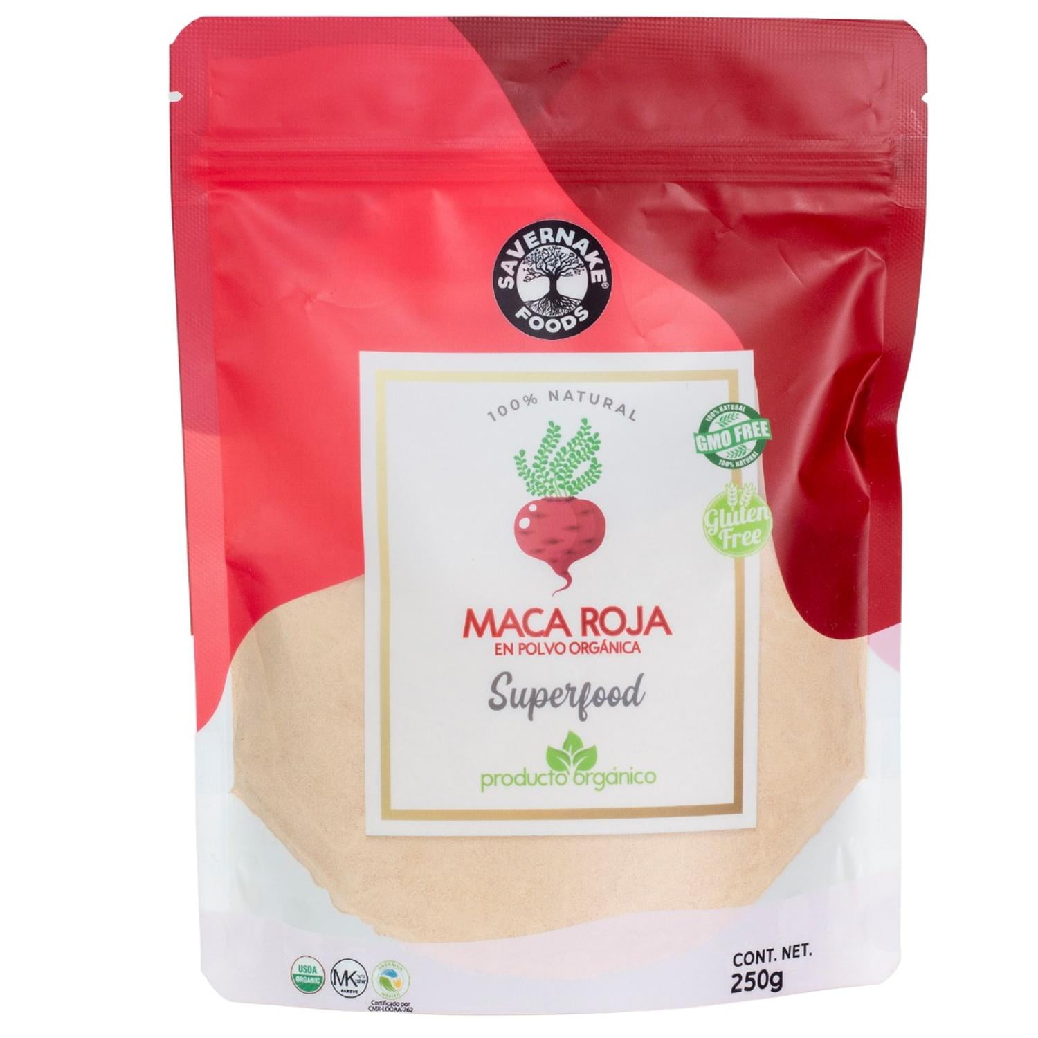 Maca Roja En Polvo Orgánica Savernake Foods Superfoods 250g rojo ...