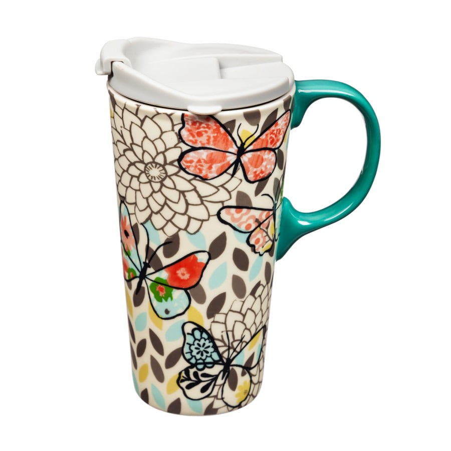 Evergreen Butterfly Ceramic Perfect Cup, 17 oz. - Walmart.com