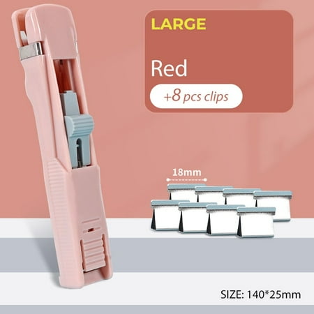 Mini Traceless Reusable Hand Clamp Push Stapler Paper Book File Office ...