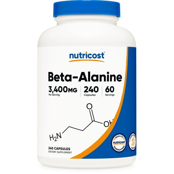 Nutricost Beta-Alanine Supplement Capsules 3400mg, 240 Capsules (60 ...
