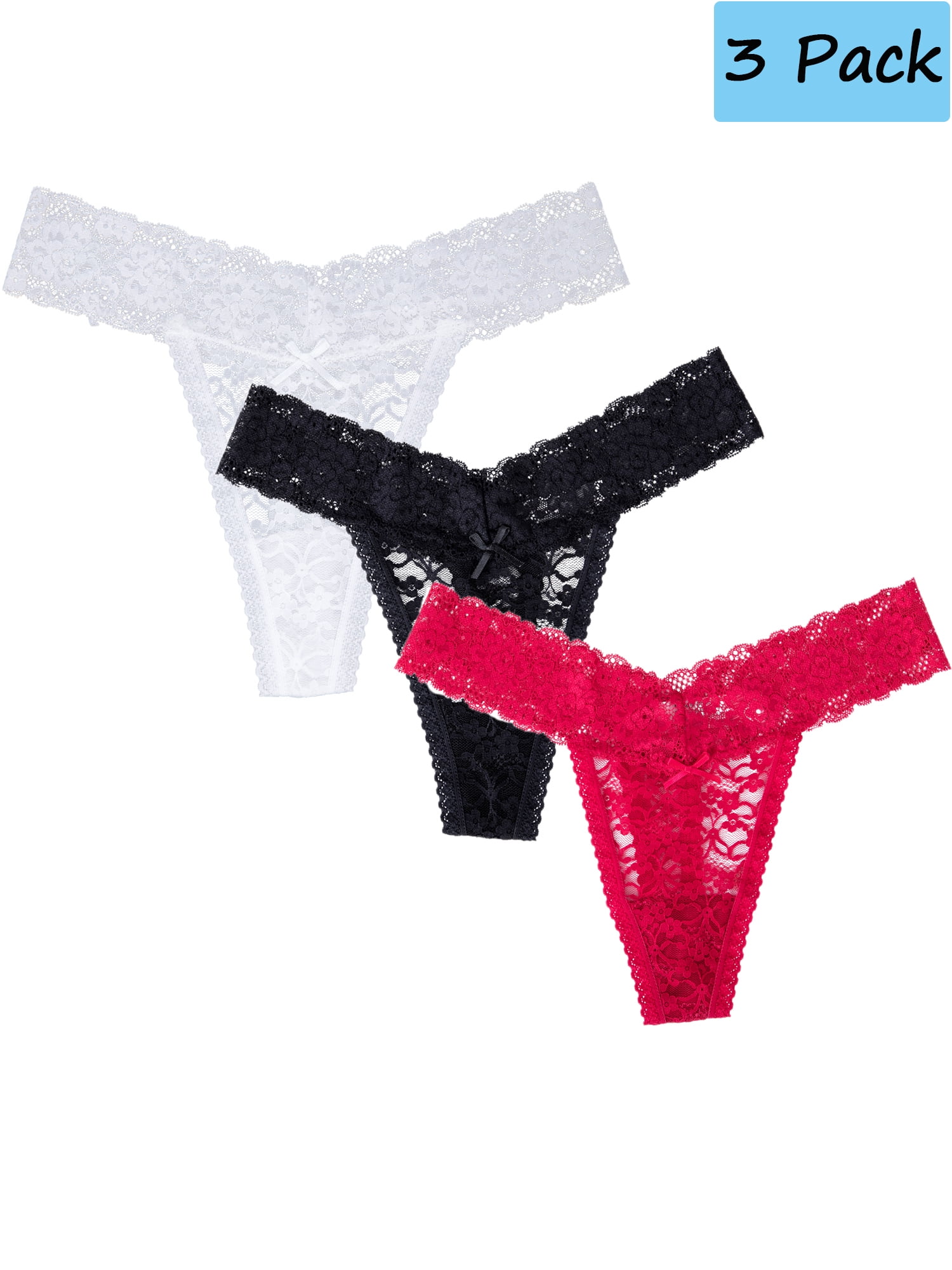 LELINTA Fashion Womens Underwear Lace Trim Panties G-String T-Back ...