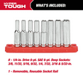 Hyper Tough 19 Piece 1/4 Inch Drive Ratchet and Socket Set Deep Sockets ...
