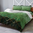 4 Piece Duvet Cover Set Queen, Abstract Green Gradient Diamond Soft ...