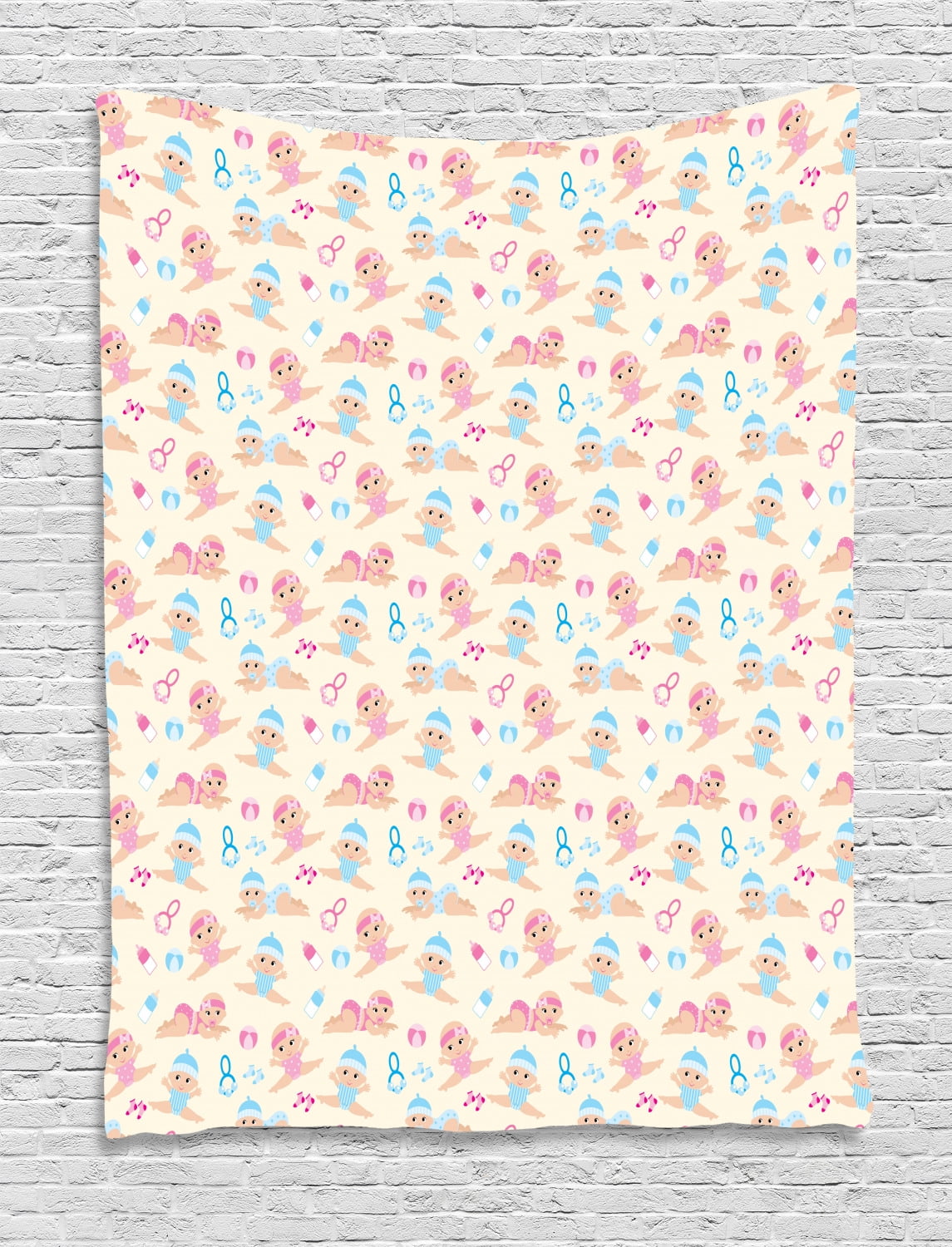 Baby Tapestry, Baby Boy Girl Crawling Lying Down Rattle Ball Milk ...