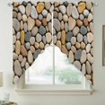 Brown Cobblestone Style Swag Curtain Valance for Window 2 Panels Modern ...