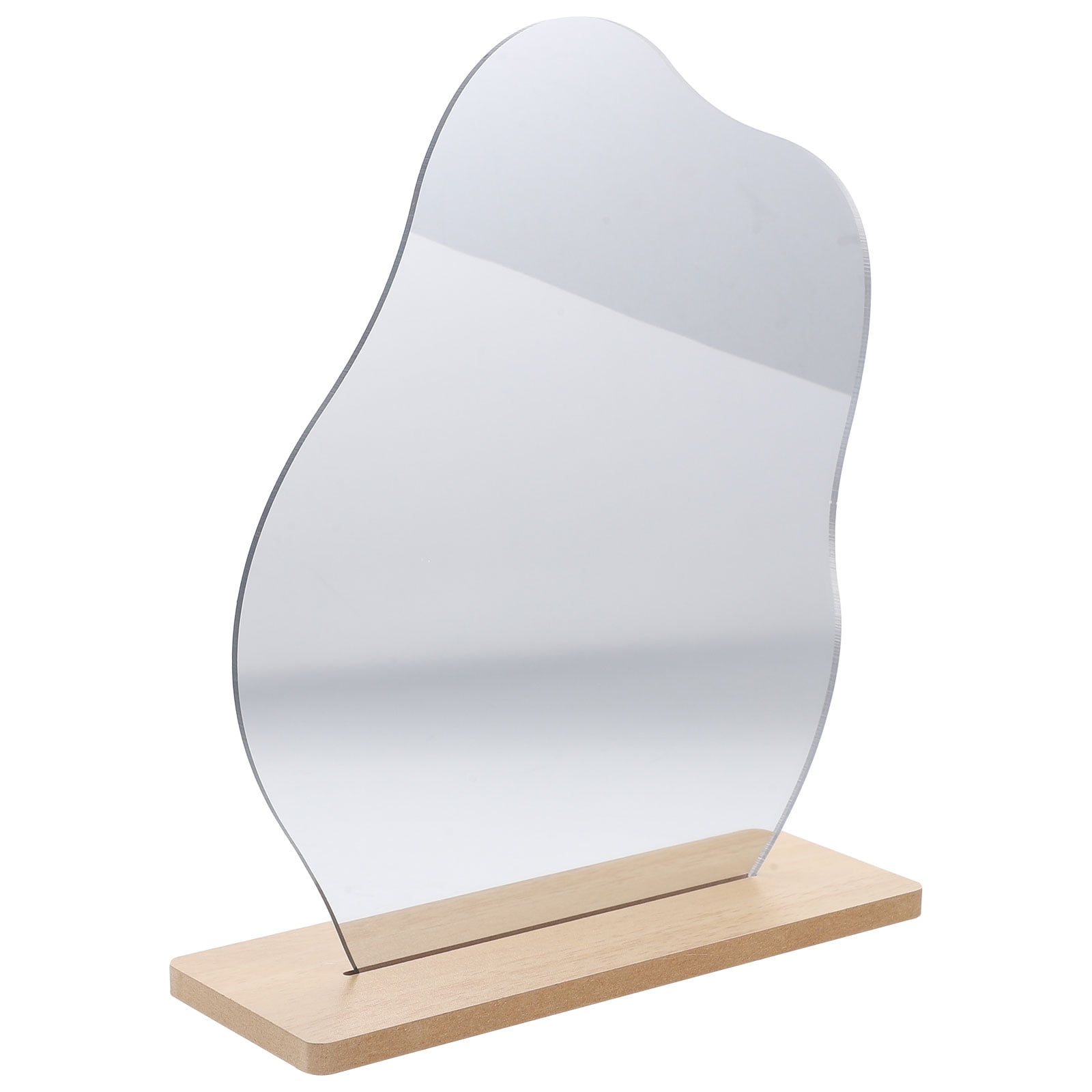 Winskyall 1 Set Of Aesthetic Mirror Decorative Table Makeup Mirror Desk Irregular Mirror With Stand 25.50x19.30x7.00cm