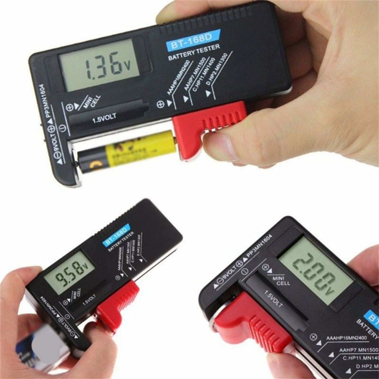 Gaiseeis Digital Battery Tester For AAA AA C D 9V 1.5V, Household ...