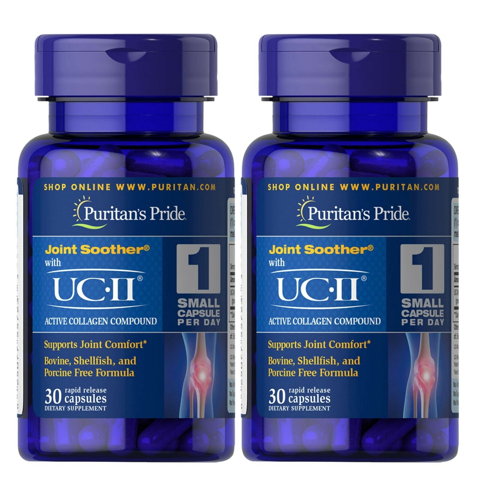 Puritan's Pride UC-II 40mg Active Collagen Compound-30 Capsule Free ...