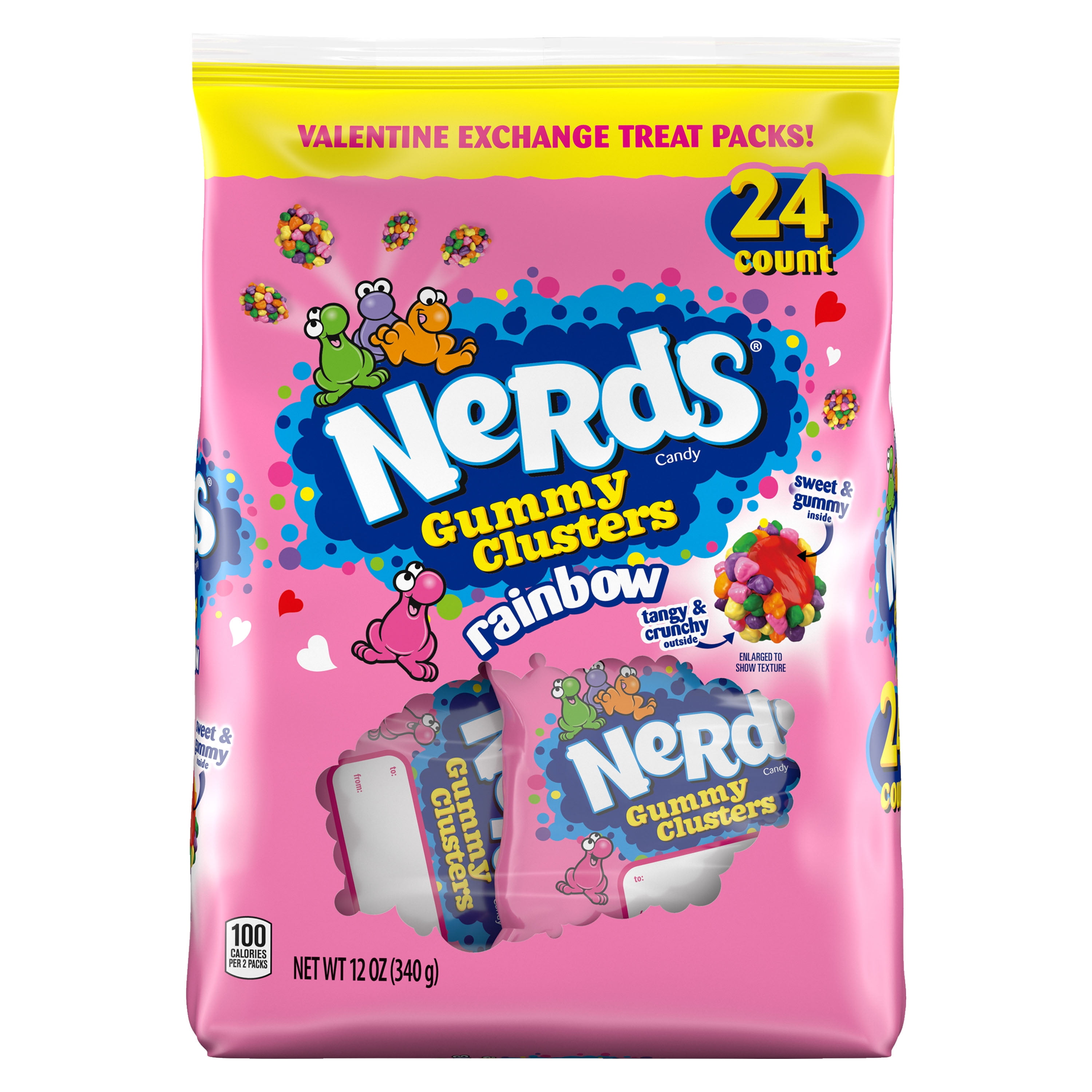 Nerds Valentine's Day Friendship Exchange Gummy Clusters, 24 Individual ...