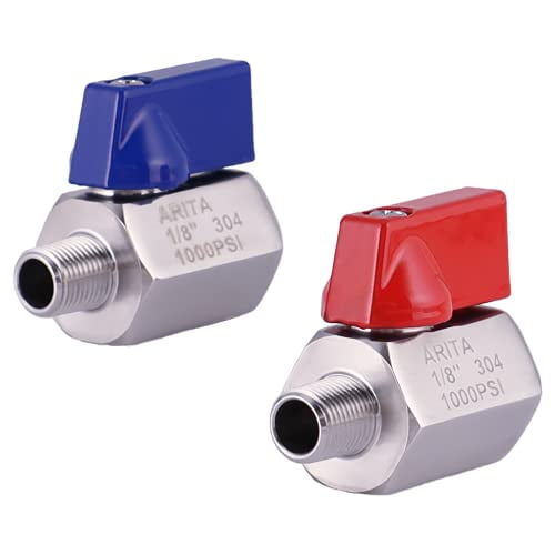 ARITA Mini Ball Valve, Stainless Steel 304 Reduced Port 1000PSI for ...