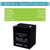 12V 5AH Rechargeable Sealed Lead Acid Battery - Walmart.com