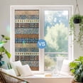 Bohemian Orange Window Privacy Film, Floral Geometric Texture Retro ...
