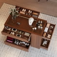 47.3 Inch Walnut Finish Wood Closet Island Storage Cabinet with 6 ...