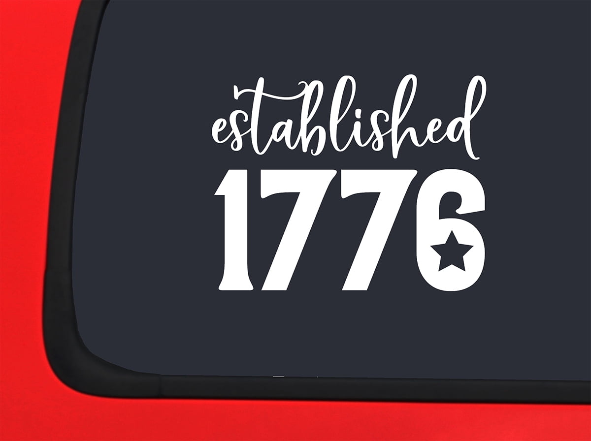Car Sticker Established 1776 United States Of America Freedom Car ...