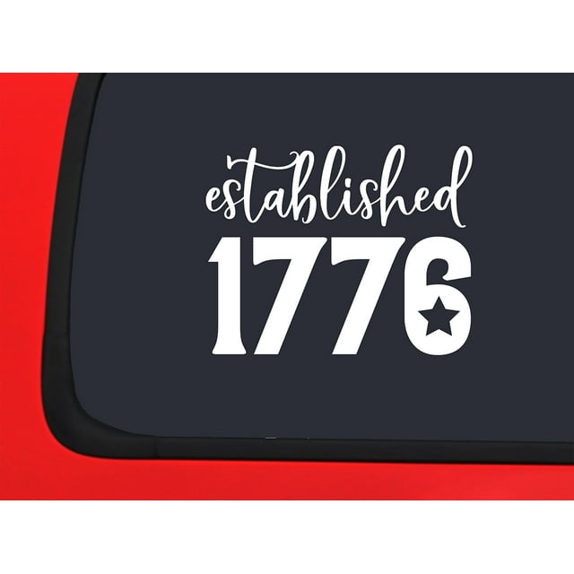 Car Sticker Established 1776 United States Of America Freedom Car ...