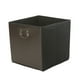 Faux Leather Storage Cube W/ Metal Handle 13X13X13 - Walmart.com