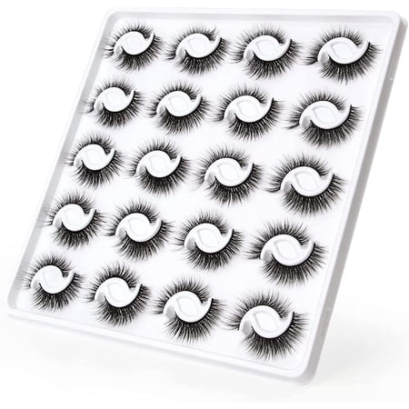t Eyelashes 20 Pairs 3D Faux ink Eyelashes Fluffy Lashes Wispy Dramatic ...