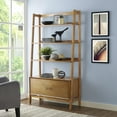 "Crosley Furniture Landon Acorn Brown Cabinet Bookshelf, 38"" Tall ...