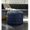 Chic Home Tosh Button Tufted PU Leather Upholstered Round Ottoman ...