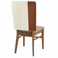 Boho Brown Leather Texture Chair Back Covers, Modern Yellow Striped ...