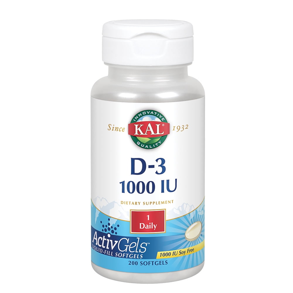 KAL D-3 1000 IU ActivGels 1000iu 200ct - Walmart.com