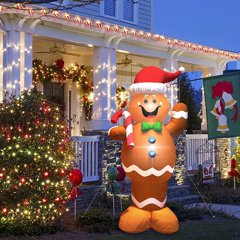 5ft Christmas Inflatable Gingerbread Man With Candy Canes Holiday