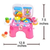 Portable Kids Kitchen Set Toy - Lights & Sounds - Walmart.com