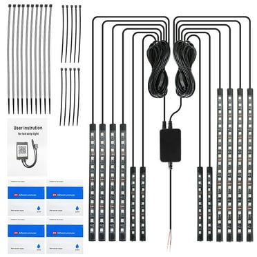 12-Pack RGB LED Strips Kit Multi-Color Lights with Remote Control for ...