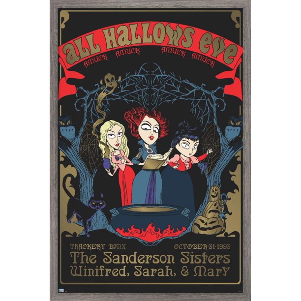 Disney Hocus Pocus - All Hallows Eve Wall Poster, 22.375" x 34", Framed ...