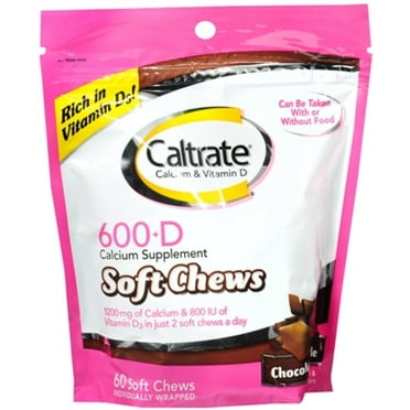 Viactiv Calcium Plus D Milk Chocolate Soft Chews, 100 ea (Pack of 6 ...