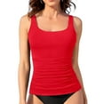 Hessimy Womens Tankini Top Only Tummy Control Bathing Suits Top Modest