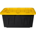 Tough Box Solid Stackable Polypropylene Storage Box, Black - Walmart.com
